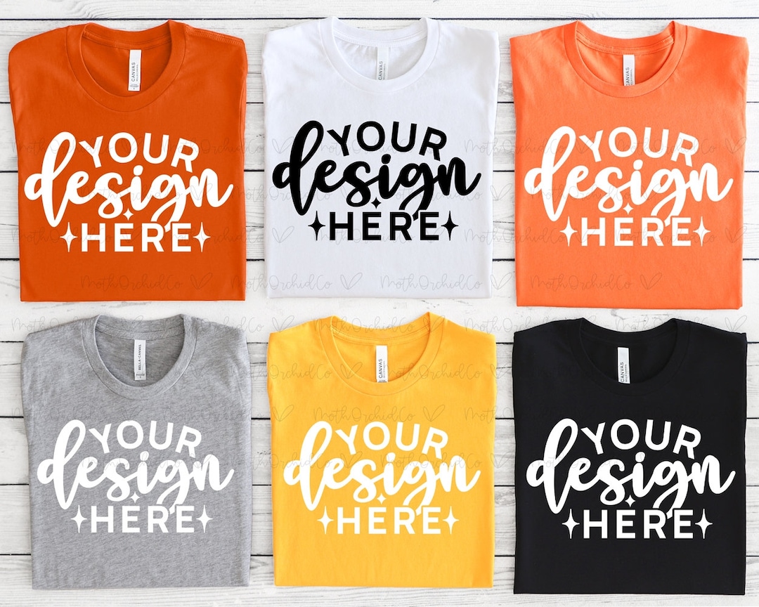 Bella Canvas Multiple Shirt Mockup 3001, Multiple Shirt Mockup, Autumn ...