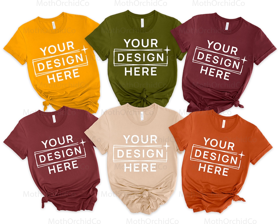 Bella Canvas 3001 Multiple Shirt Mockup, Multiple Shirt Mockup, Atletic ...