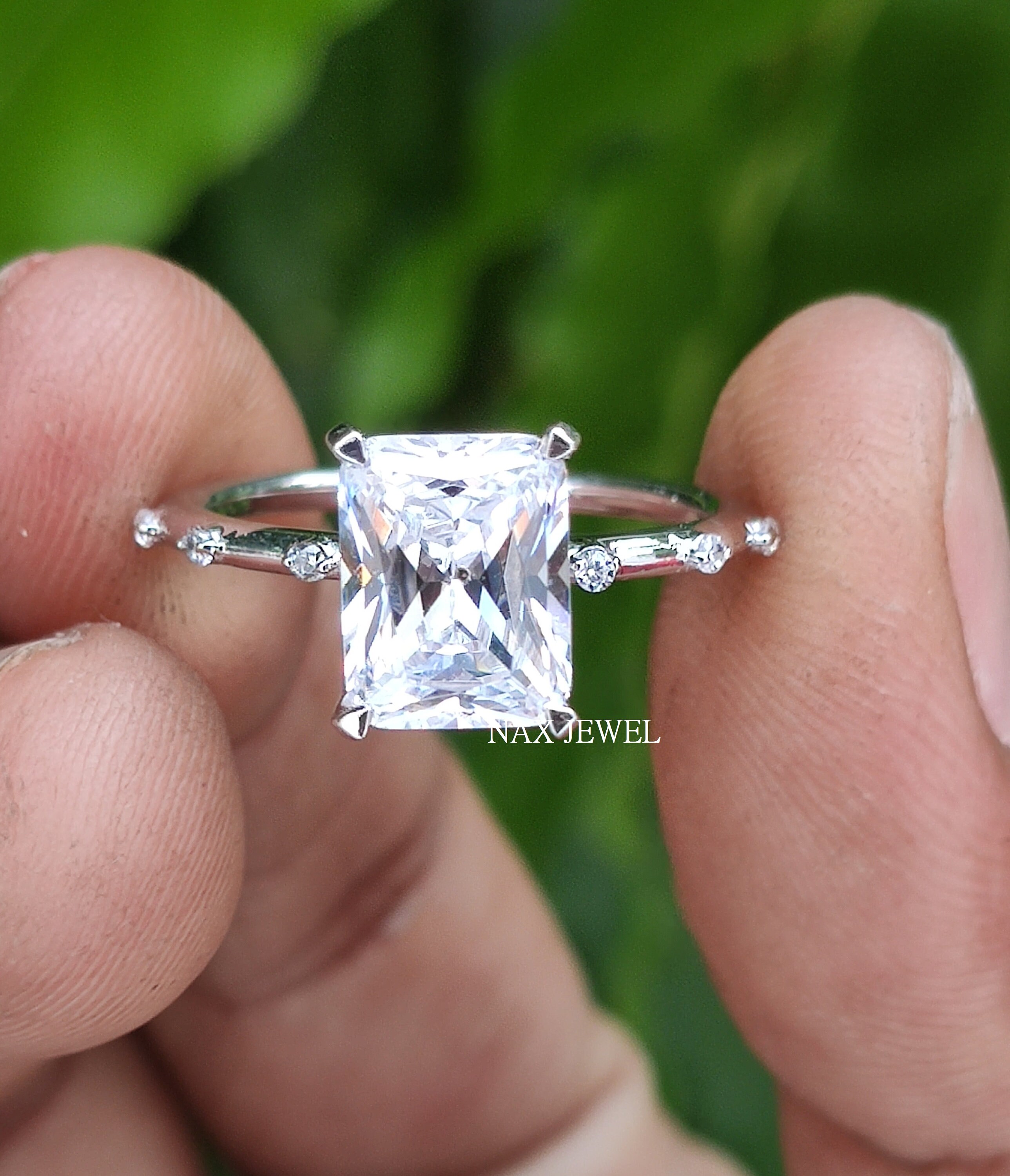 3 Ct Radiant Cut Moissanite Engagement Ring Radiant Cut Etsy
