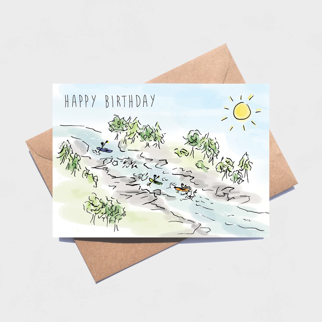 Kayak Birthday Card, by Amy Warne Design UK - Etsy