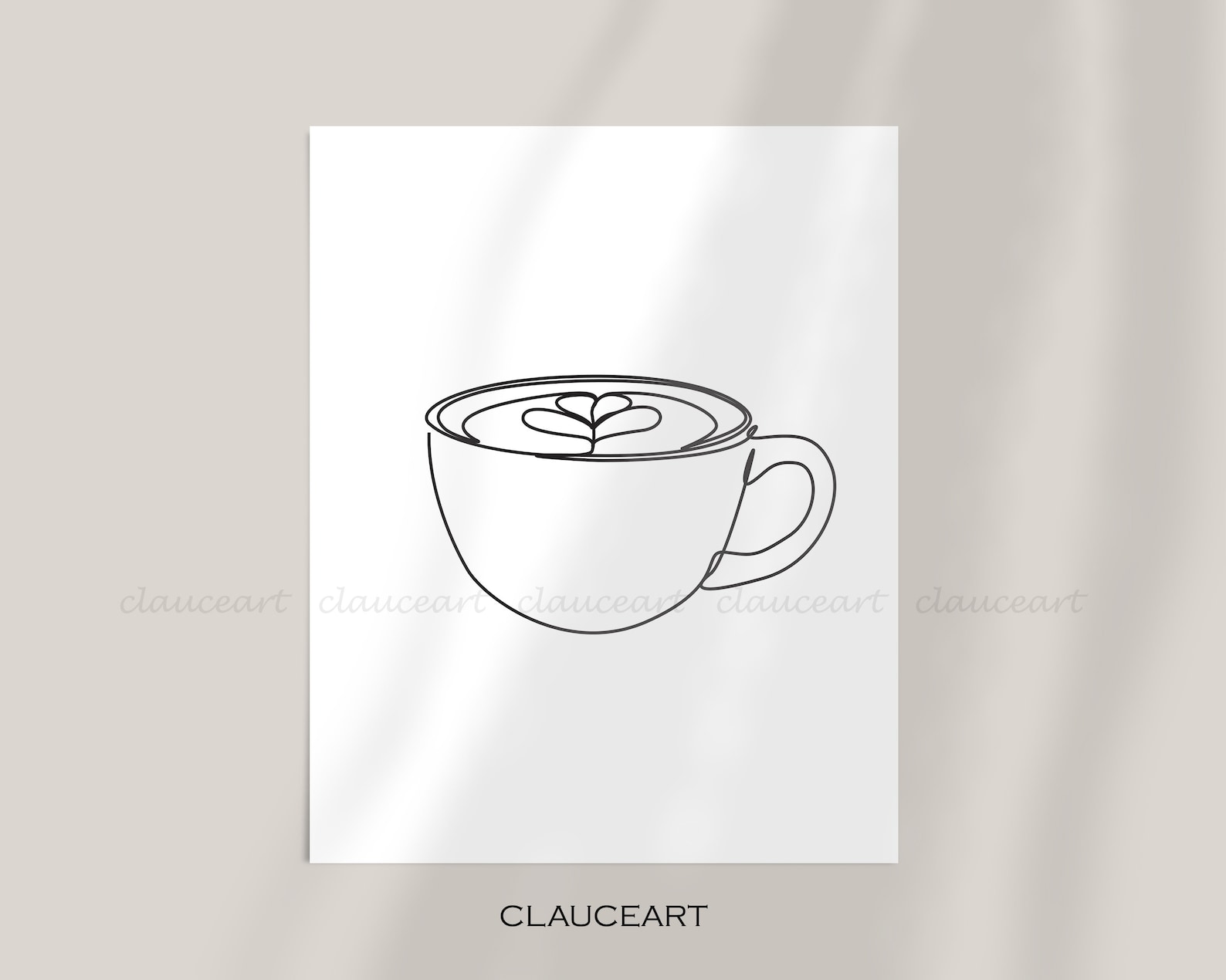 Coffee One Line Art Print, Coffee Line Drawing, Kitchen Wall Décor ...