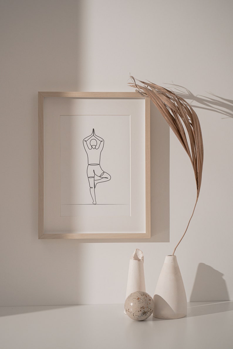 Yoga Line Art, Yoga Abstract Print, Yoga Art, Single Line Drawing ...