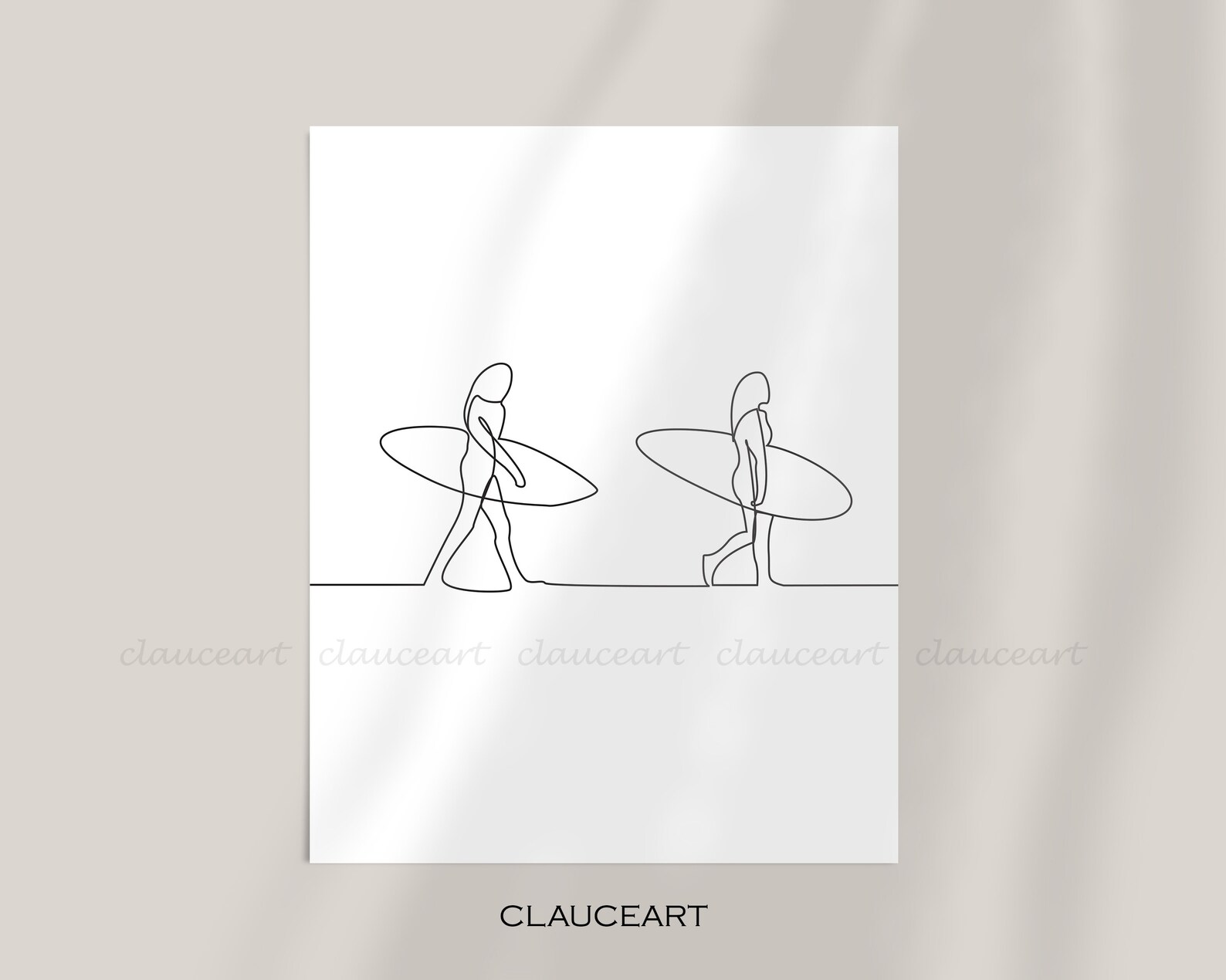 Surf Art Line Drawing Surfboard Art Minimalist Wall Art One | Etsy