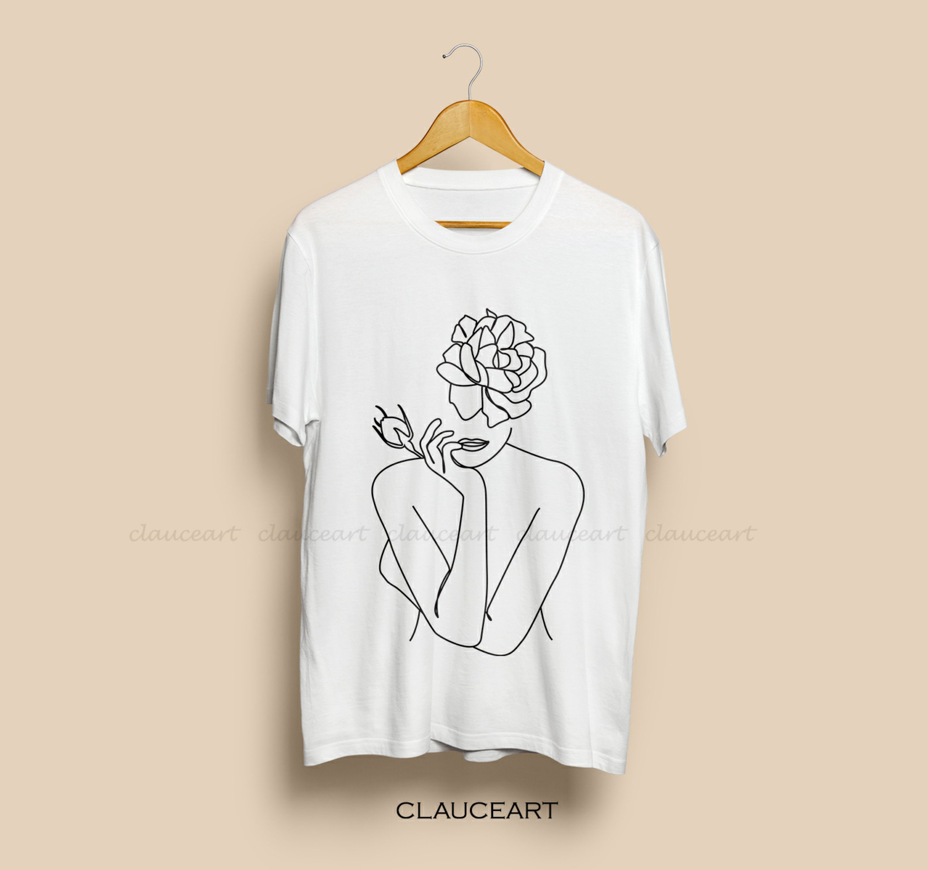 Woman Flower Line Art, SVG, One Line Drawing, Minimalist Woman Art ...