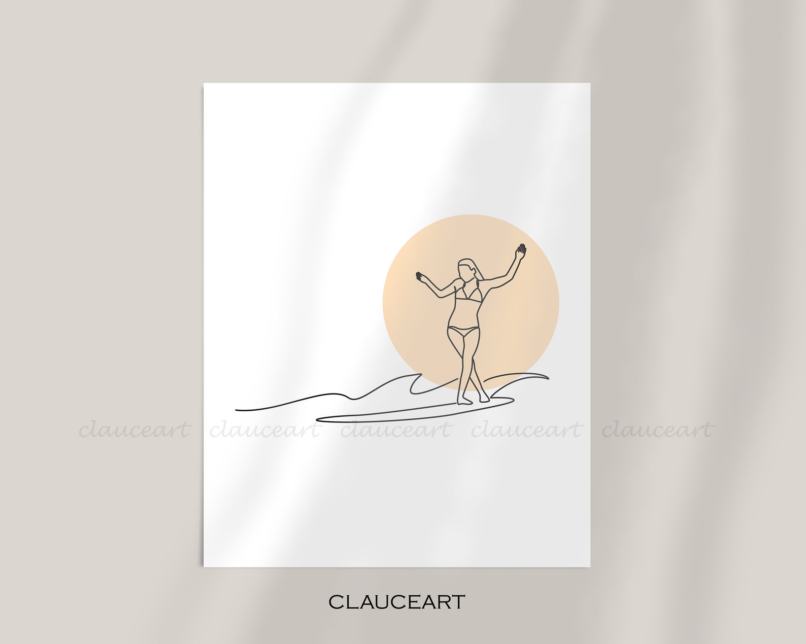 Surfboard Wall Art, Surf Art, Surf Line Drawing, Minimalist Wall Art ...