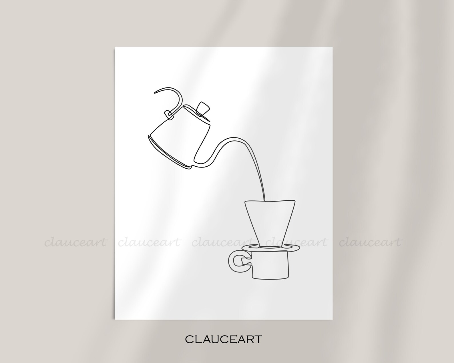 Coffee Art Print, Coffee One Line Art, Coffee Poster, Minimalist Wall ...