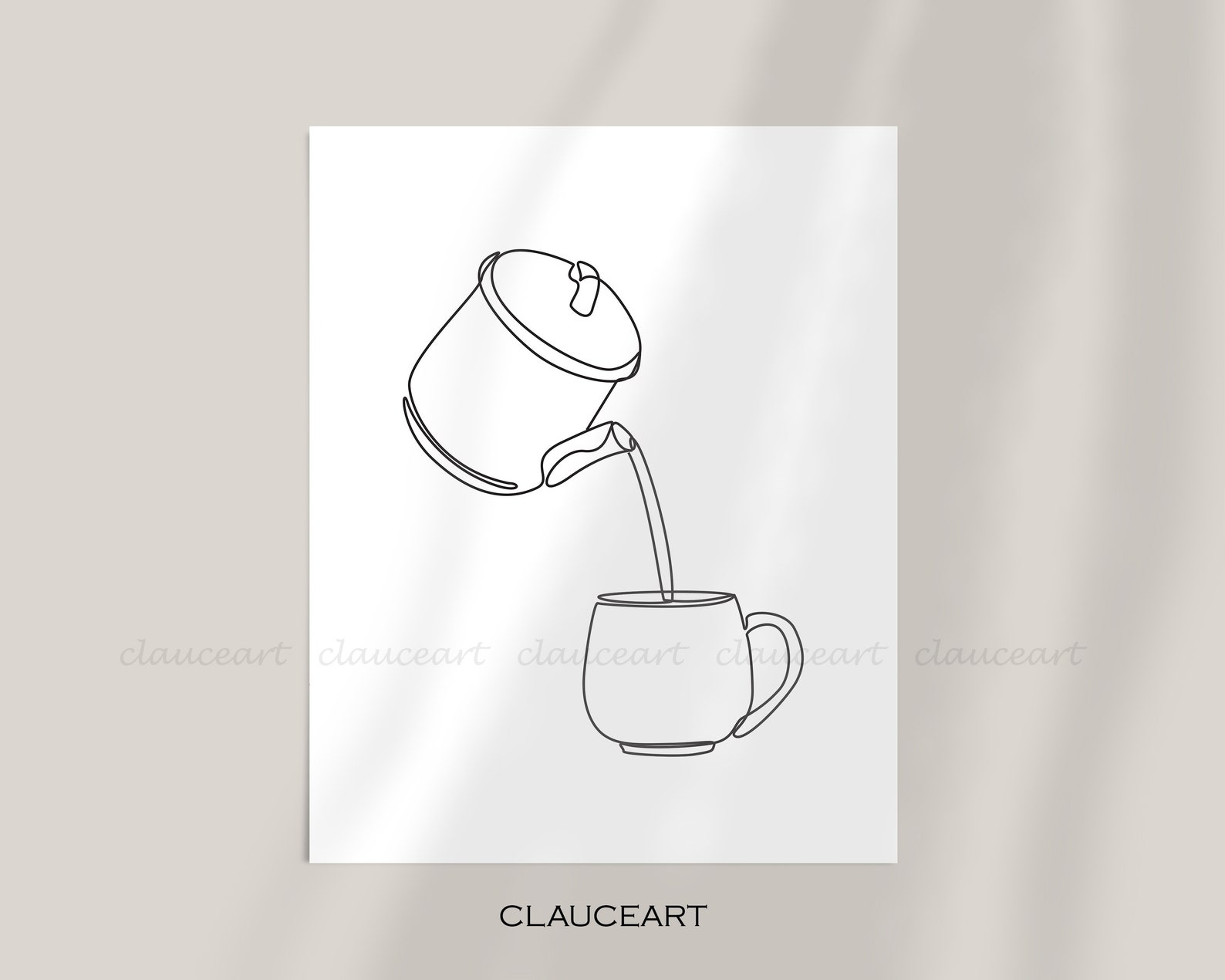 Coffee for You, Coffee Line Art, Minimalist Coffee Art Print, One Line ...