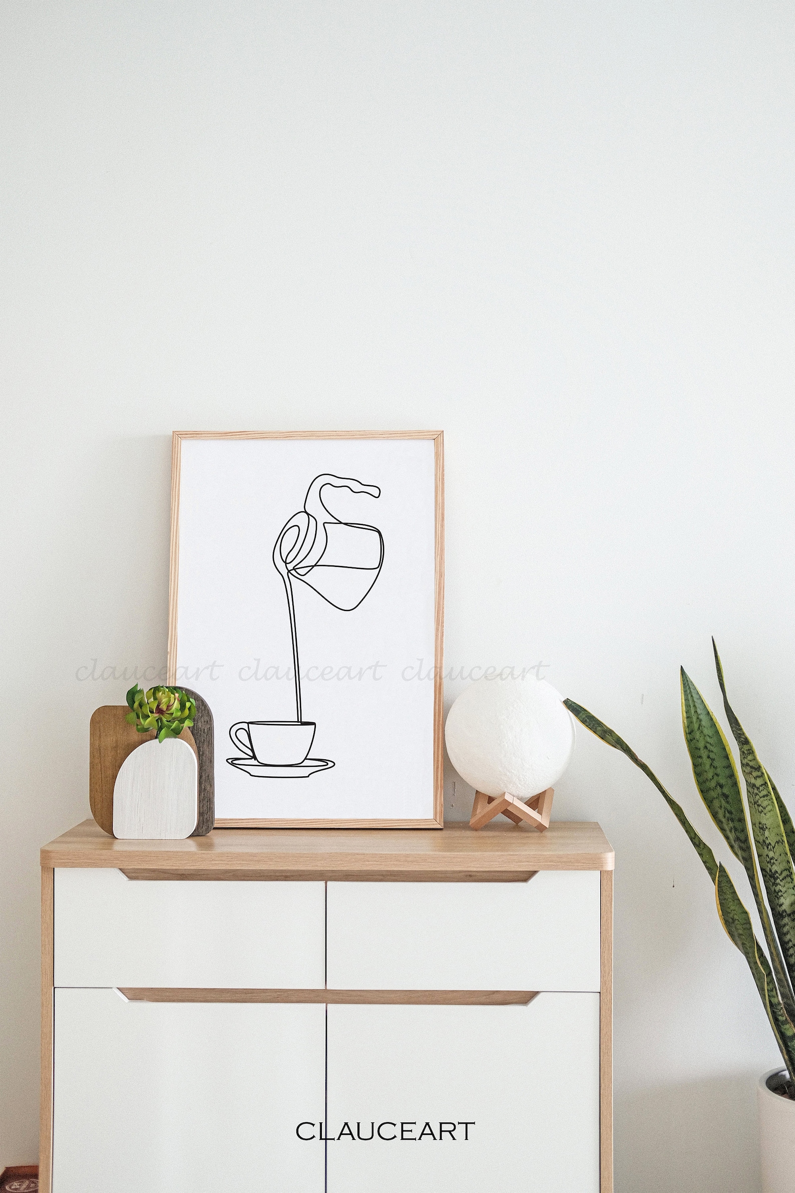 Coffee One Line Art Coffee Line Drawing Minimalist Wall Art - Etsy