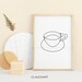 Coffee Line Art, Kitchen Wall Décor, Coffee Line Drawing, One Line Art ...