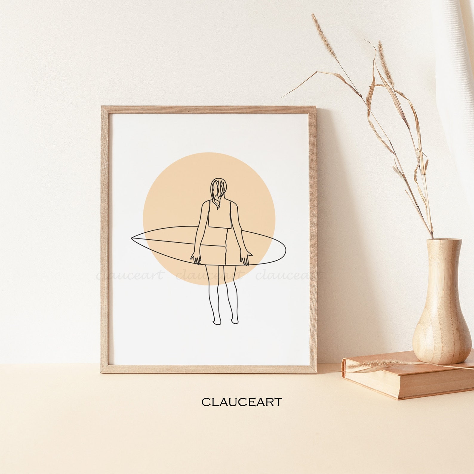 Surfboard Art, Surf Line Drawing, Surf Line Art, Minimalist Wall Art ...