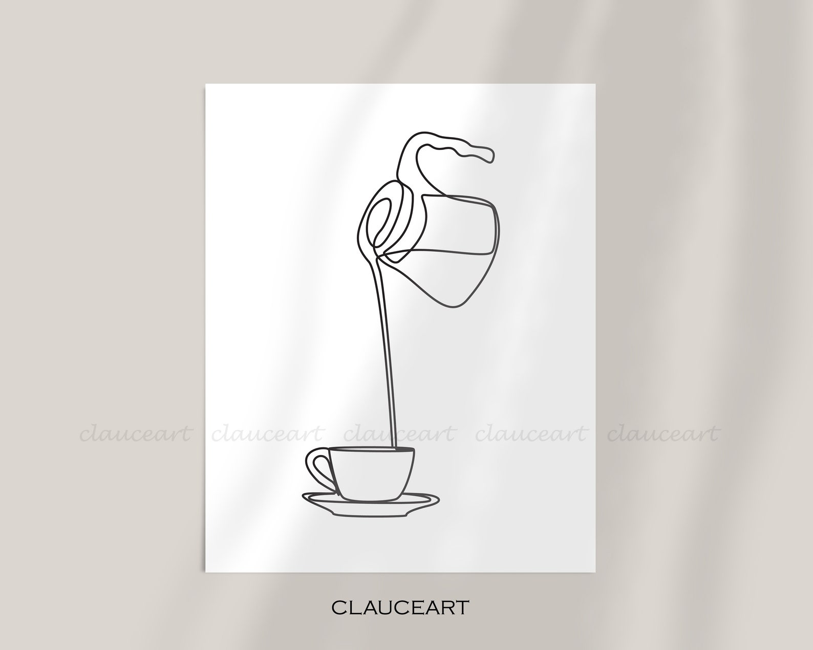 Coffee One Line Art Coffee Line Drawing Minimalist Wall Art - Etsy