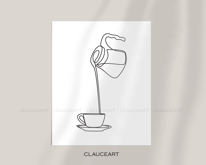 Coffee One Line Art Coffee Line Drawing Minimalist Wall Art - Etsy