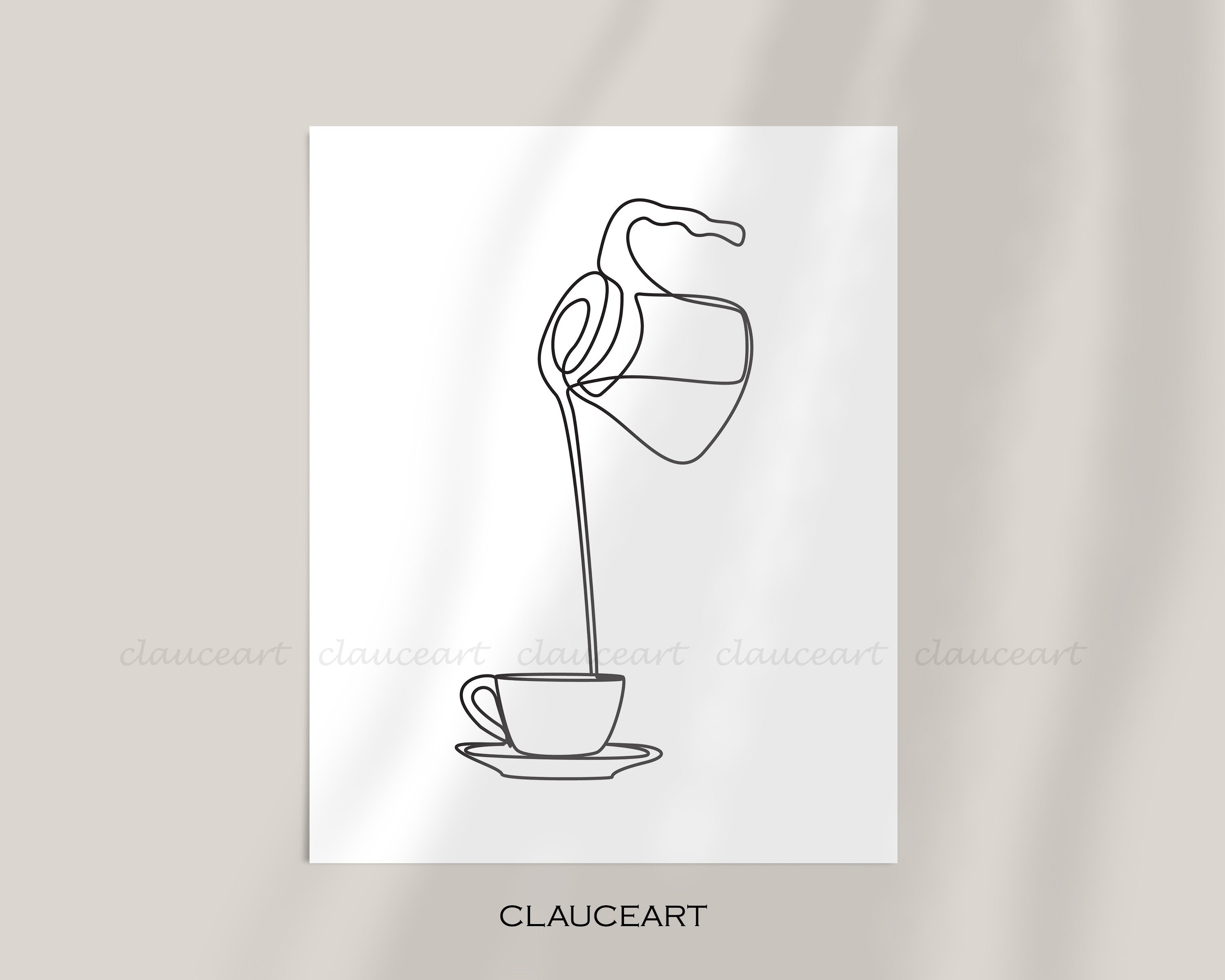 Coffee One Line Art Coffee Line Drawing Minimalist Wall Art - Etsy