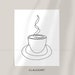 Coffee Line Drawing, Coffee Art Print, Kitchen Wall Décor, Minimalist ...
