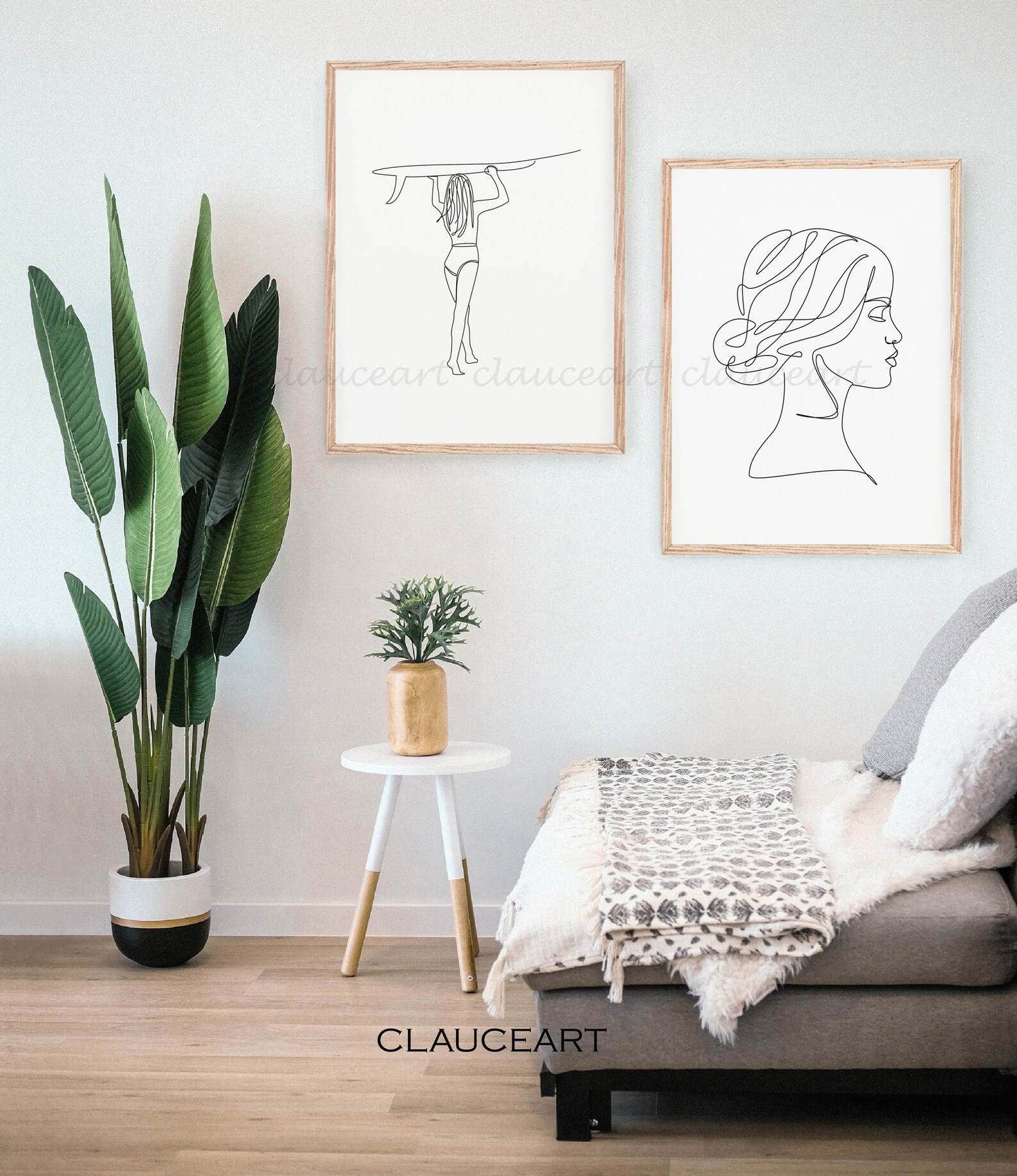 Woman Surf Line Drawing Surf Art Print Surf Line Art | Etsy