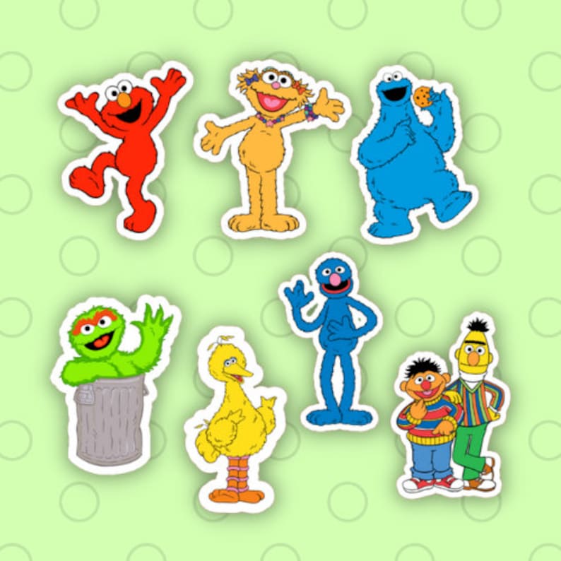 Customizable Sesame Street Birthday Stickers - Etsy