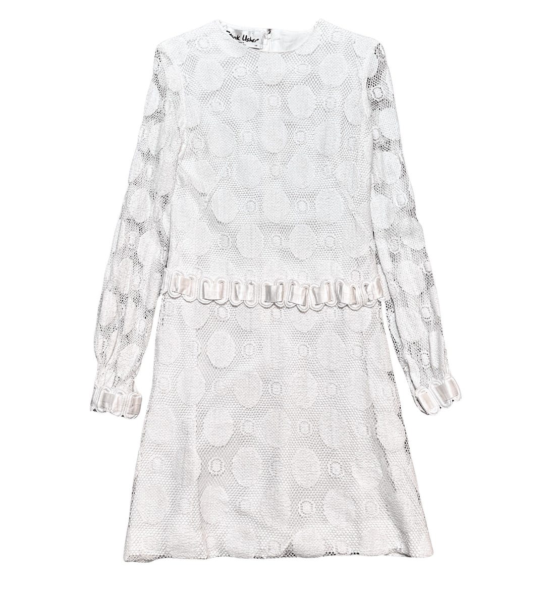 Designer Dresses | 1960s Vintage Frank Usher White Lace Dress Size 8/10 ...