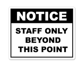 Staff Only Sticker - Etsy