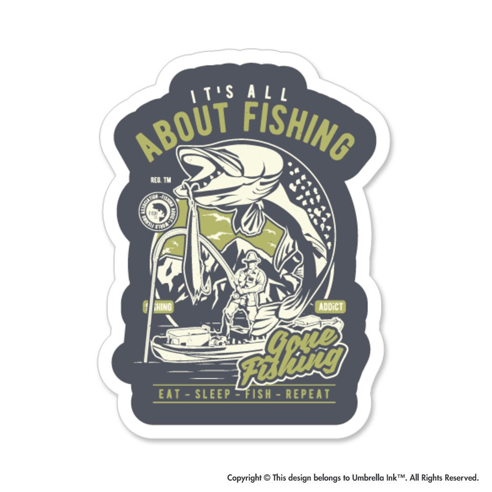 Eat Sleep Fish Sticker Fishing Funny Master Baiter Bait Decal Sticker ...