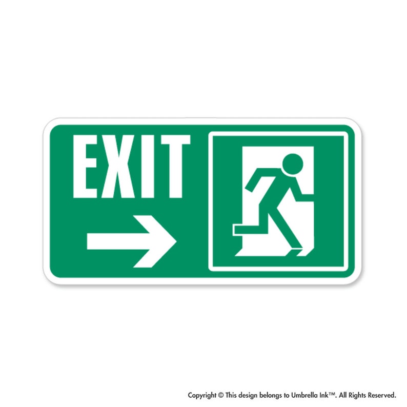 Emergency Exit Sign Work Sticker Sign Warning Decal Car Bumper - Etsy ...