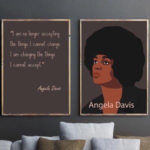 Angela Davis Poster Print Quote Set of 2 Feminism Print Black Lives ...