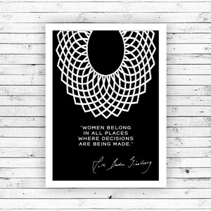 Supreme Court Ruth Bader Ginsburg Rbg Poster Print Dissent Collar ...