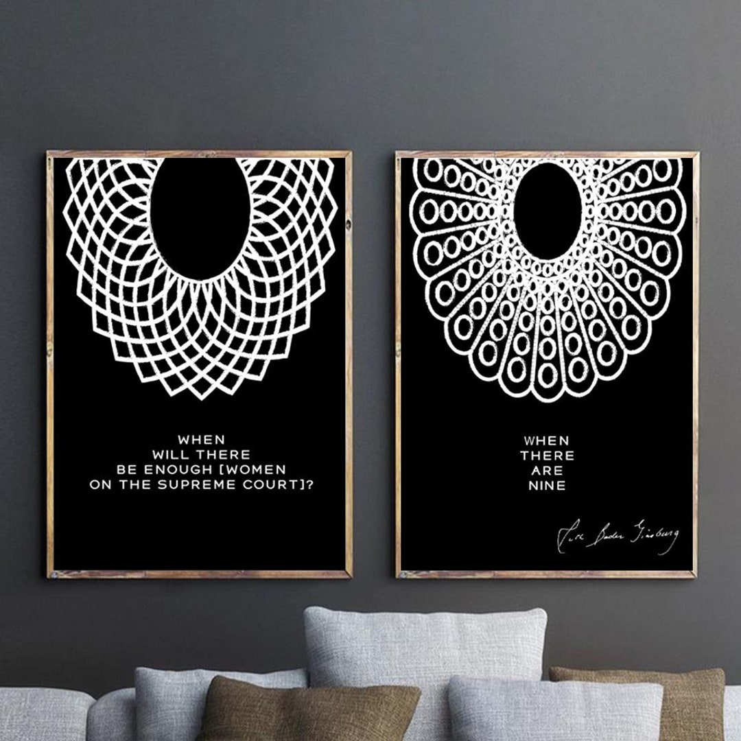 RBG POSTER Print SET of 2 Ruth Bader Ginsburg Dissent Collar Notorious ...