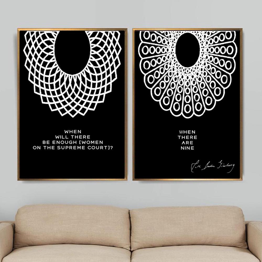RBG POSTER Print SET of 2 Ruth Bader Ginsburg Dissent Collar Notorious ...