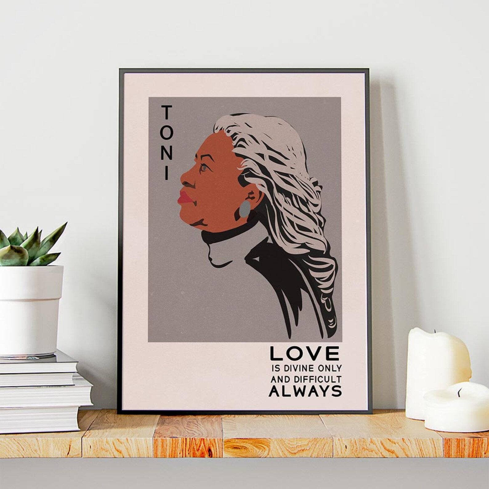 Toni Morrison Poster quote print Love is divine Black | Etsy