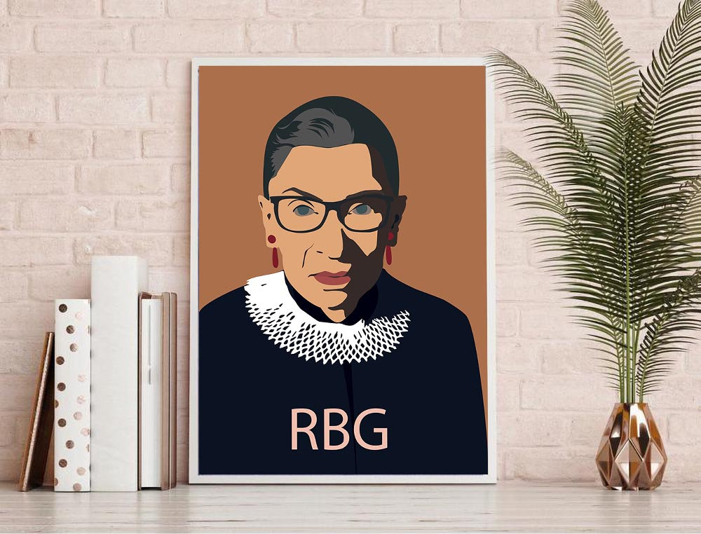 RBG poster print Ruth BADER GINSBURG Dissent collar Lawyer | Etsy