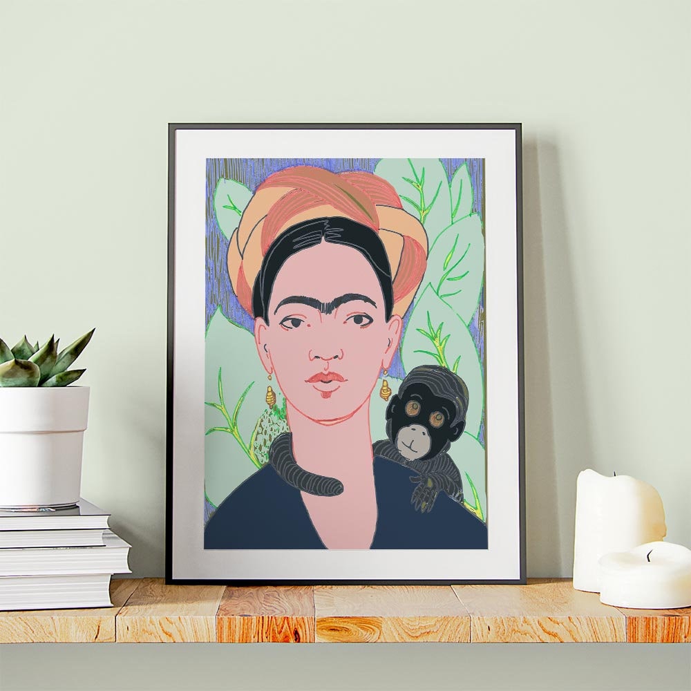 FRIDA KAHLO portrait Frieda Kahlo print poster quote wall | Etsy