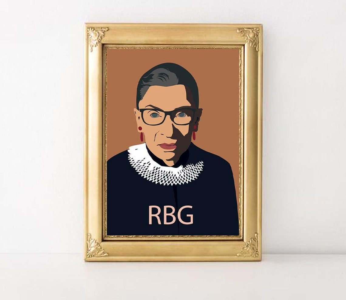 RBG Poster Print Ruth BADER GINSBURG Dissent Collar Lawyer - Etsy