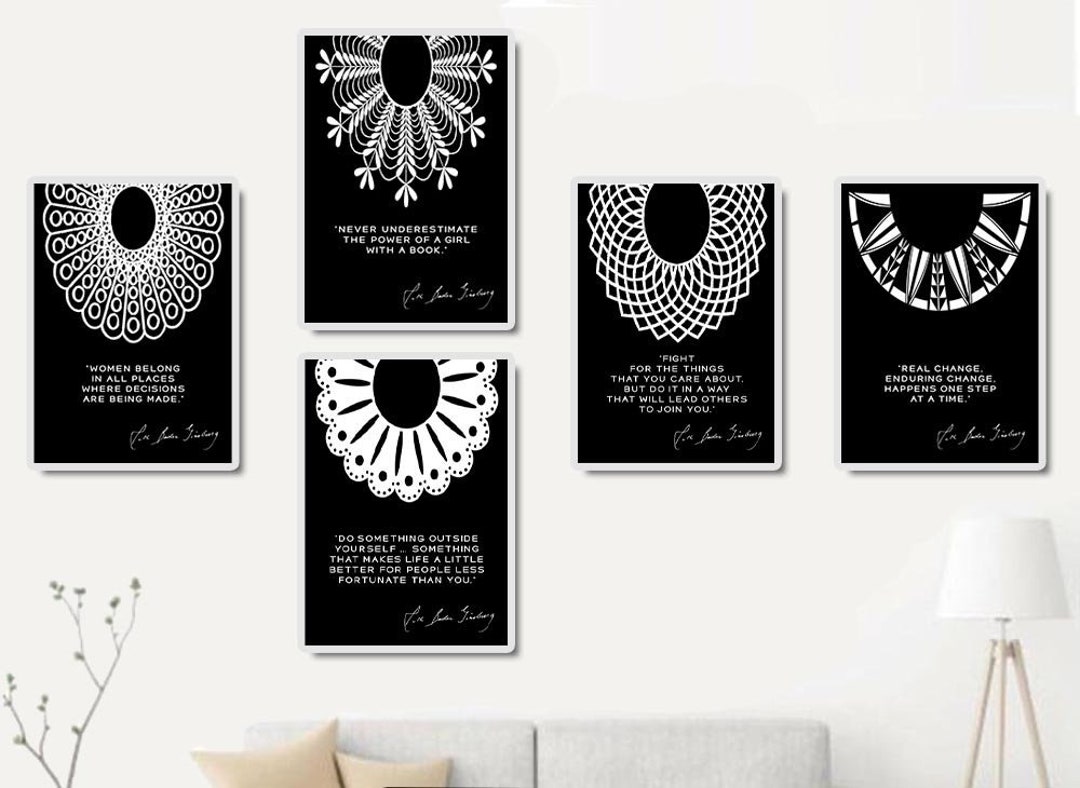 Dissent Collar RBG POSTER Print SET of 5 Ruth Bader Ginsburg Notorious ...