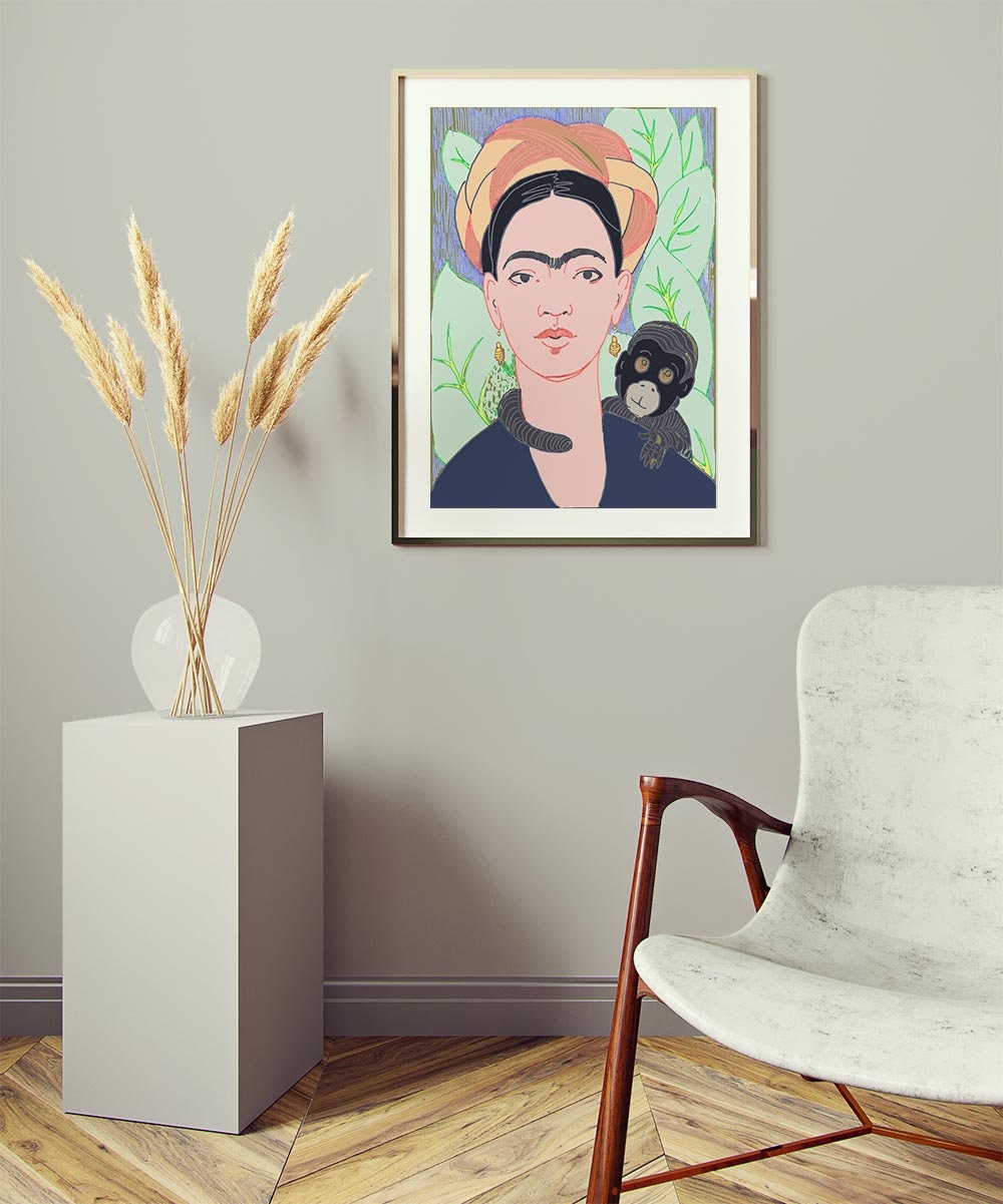 FRIDA KAHLO portrait Frieda Kahlo print poster quote wall | Etsy