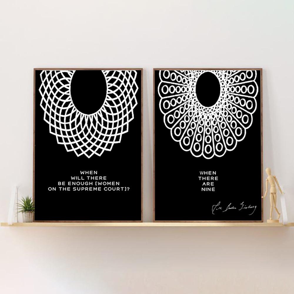 RBG POSTER Print SET of 2 Ruth Bader Ginsburg Dissent Collar Notorious ...