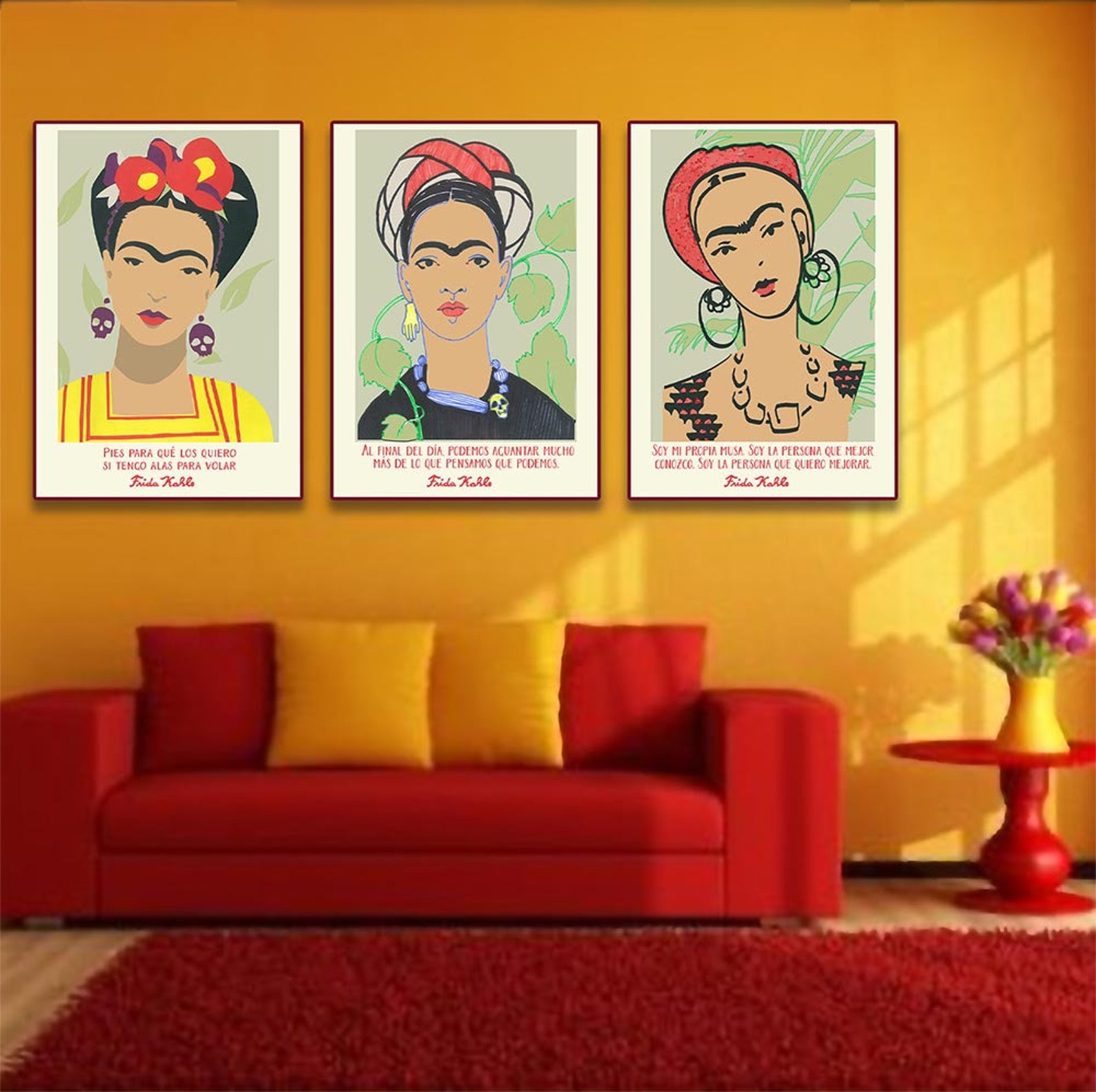 FRIEDA KAHLO print Frida Kahlo poster SET of 3 Quote | Etsy