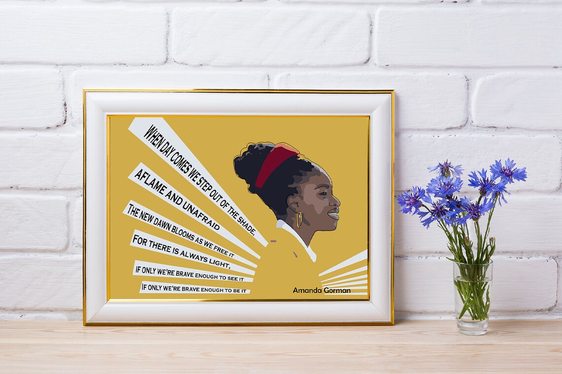 Amanda Gorman Light "the Hill We Climb" Quote Poster 2021 Print ...