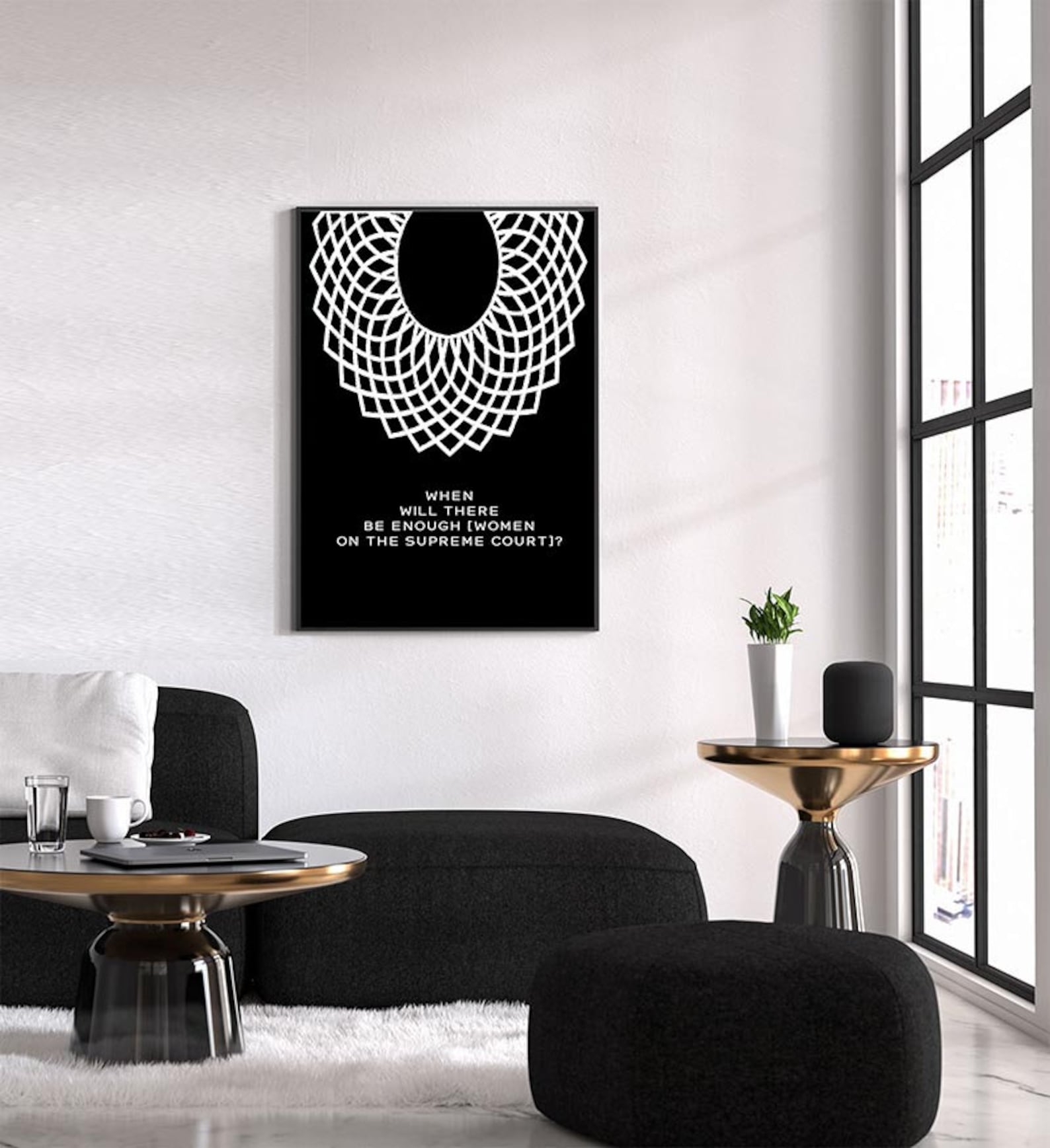 RBG POSTER Print SET of 2 Ruth Bader Ginsburg Dissent Collar Notorious ...