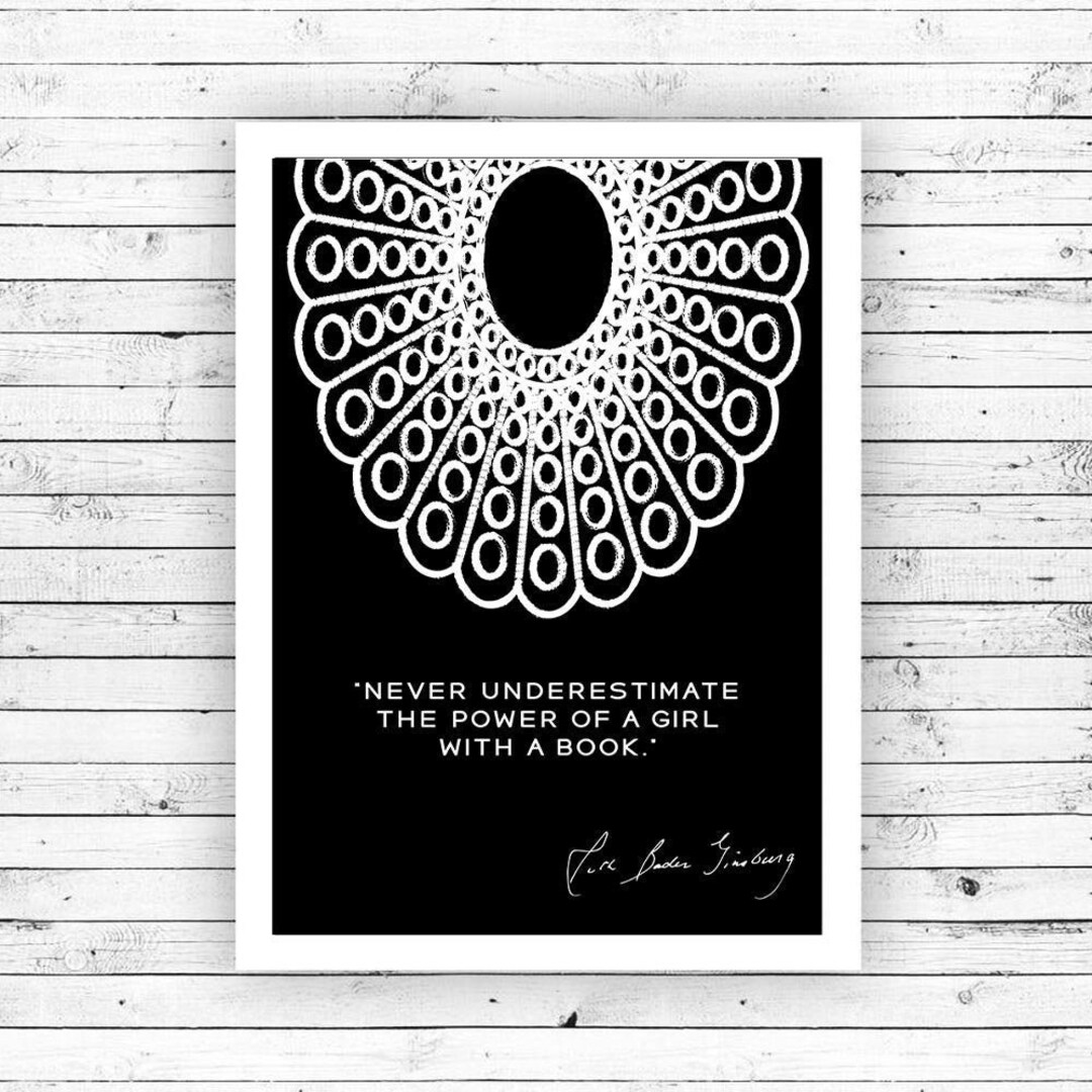 Dissent Collar RBG Poster Ruth Bader GINSBURG Supreme Court Rbg Print ...