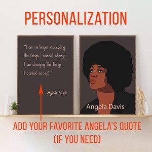 Angela Davis Poster Print Quote Set of 2 Feminism Print Black Lives ...