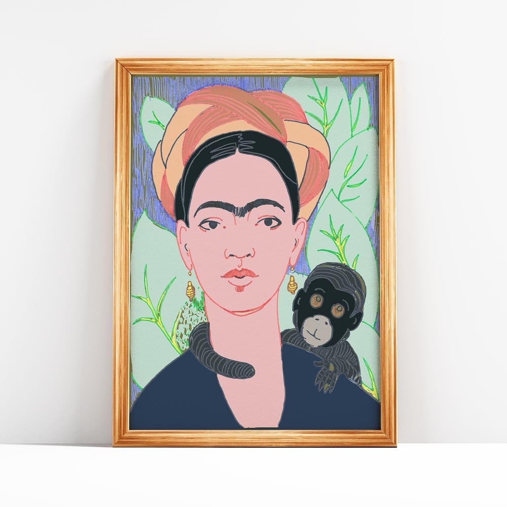 FRIDA KAHLO portrait Frieda Kahlo print poster quote wall | Etsy