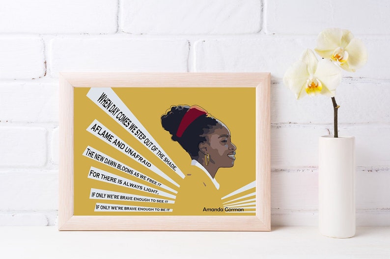 Amanda Gorman Light "the Hill We Climb" Quote Poster 2021 Print ...