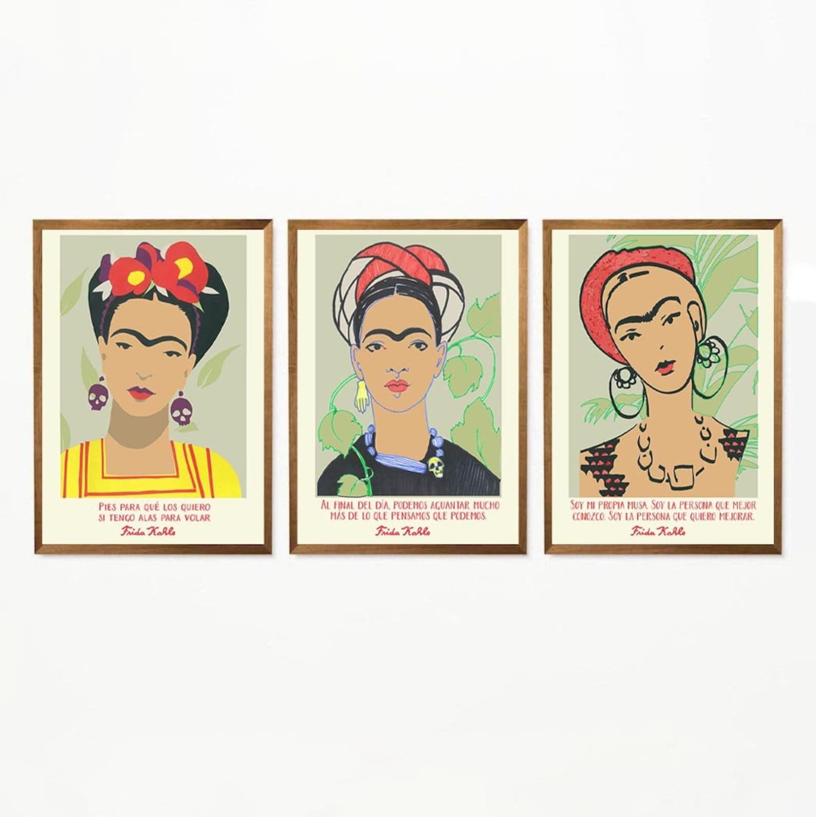 FRIEDA KAHLO print Frida Kahlo poster SET of 3 Quote | Etsy