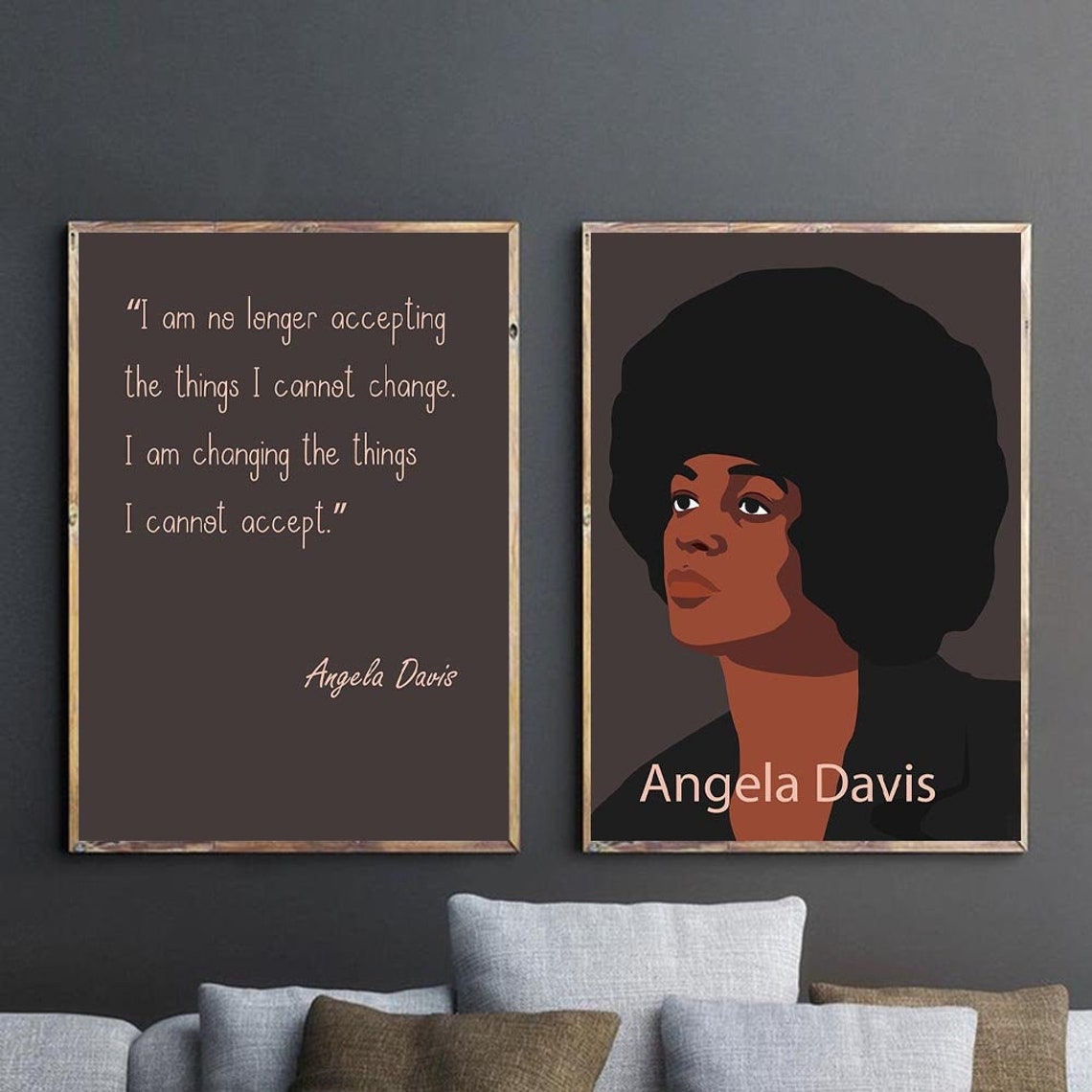 Angela Davis Poster Print Quote Set of 2 Feminism Print Black - Etsy