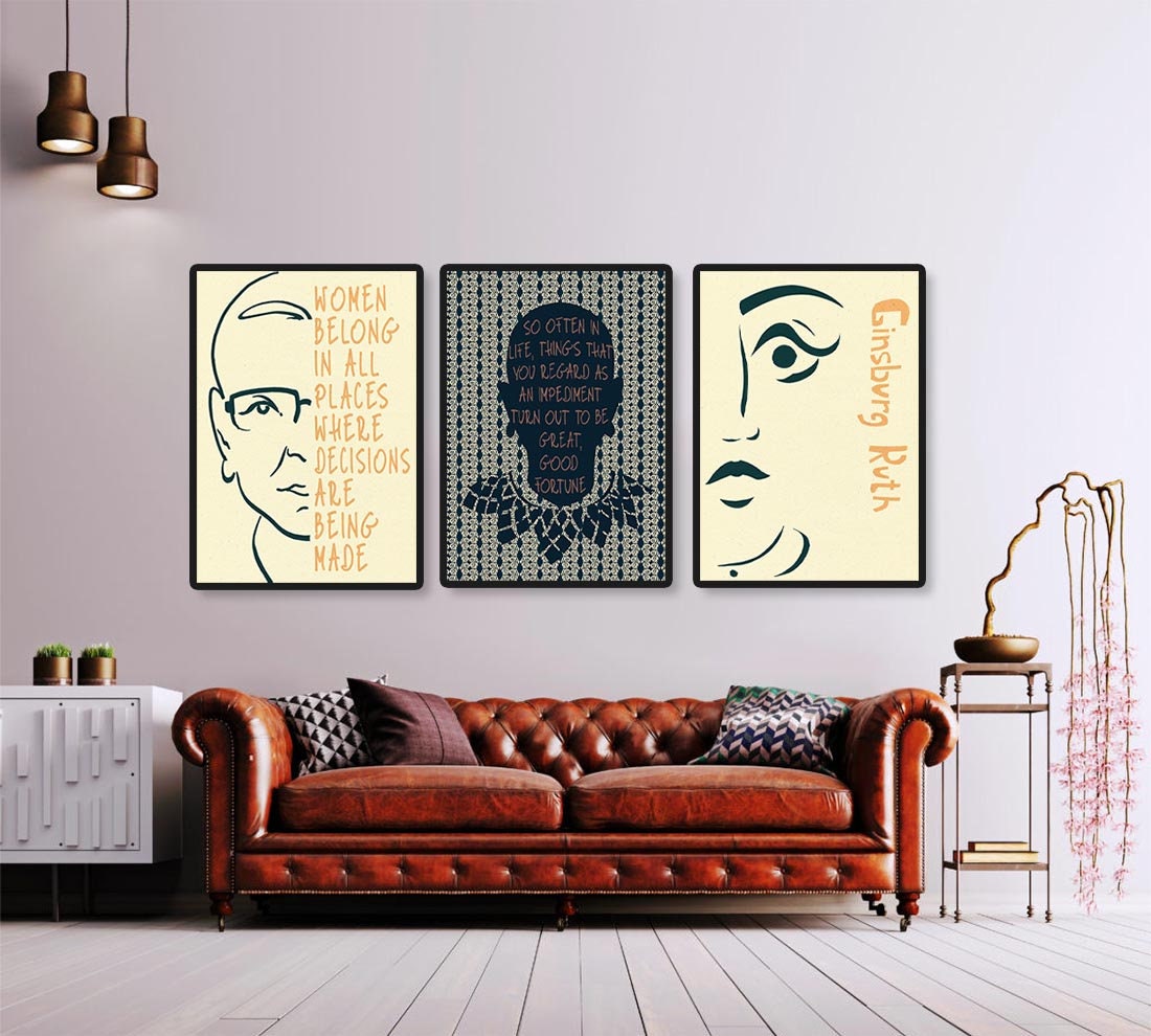 RBG POSTER Print SET of 4 Ruth Bader Ginsburg Dissent Collar - Etsy ...