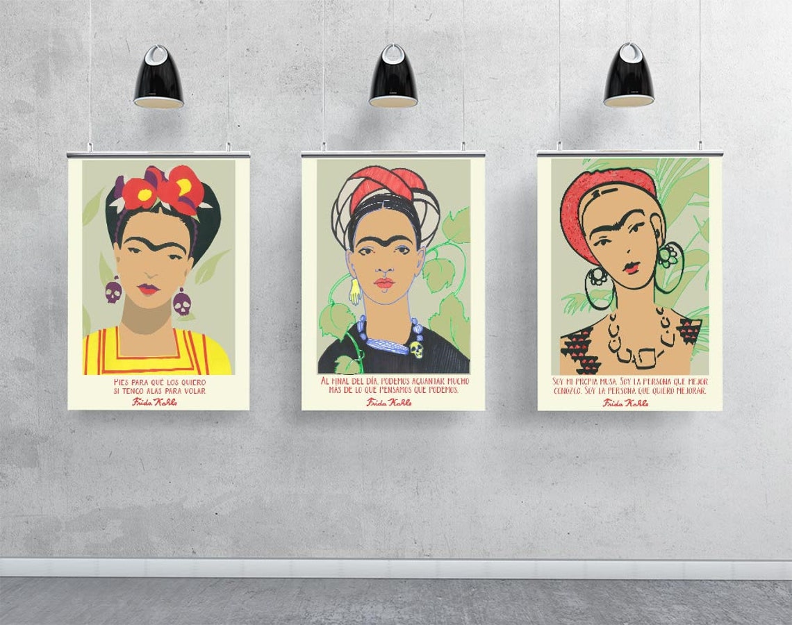 FRIEDA KAHLO Print Frida Kahlo Poster SET of 3 Quote Frieda - Etsy