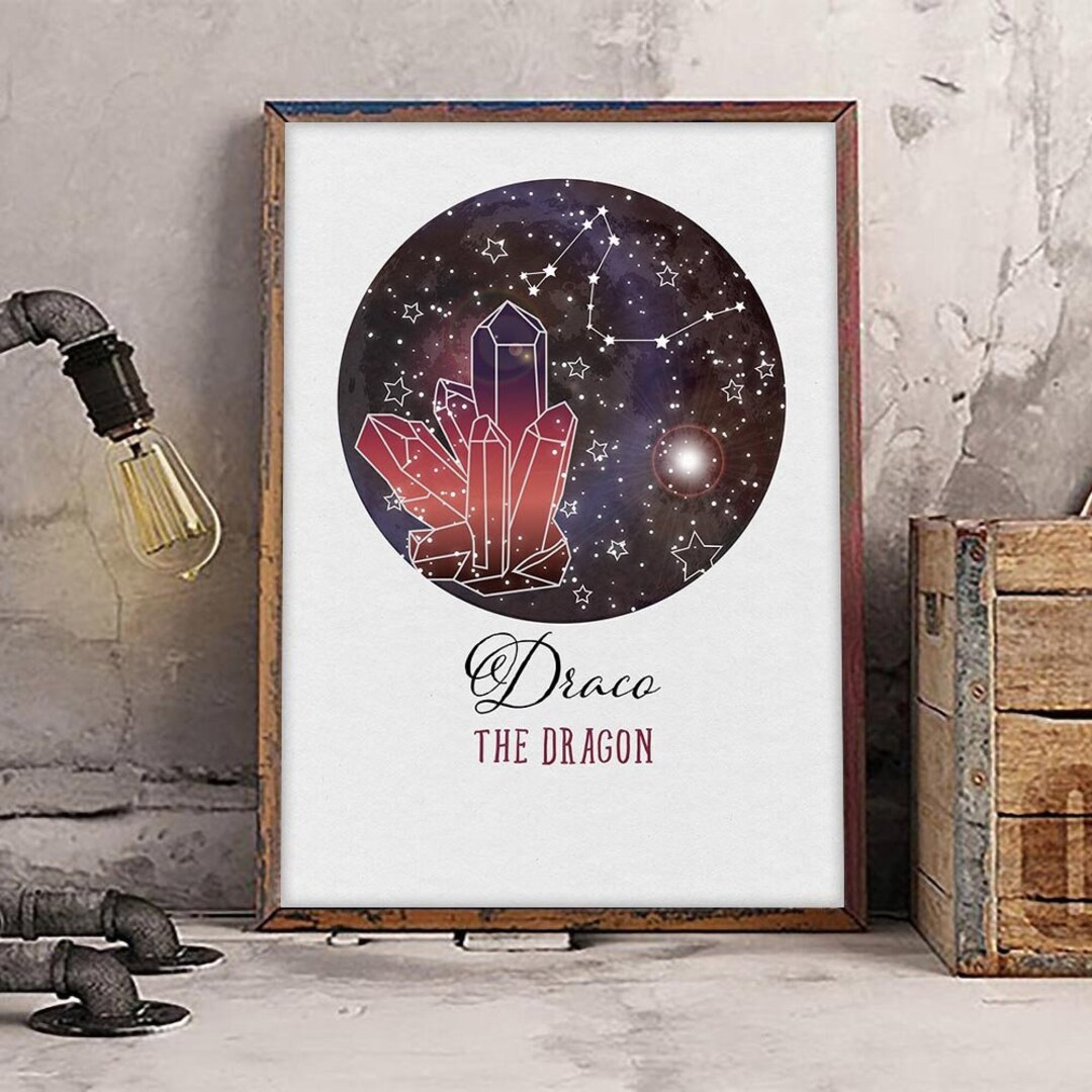 Draco Constellation Astronomy Print Astronomy Poster Constellation Art ...