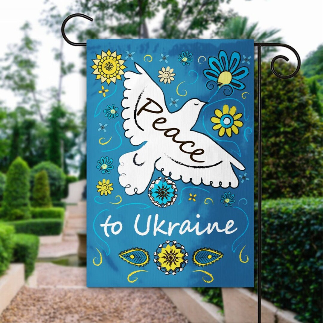 UKRAINE Yard FLAG Ukraine Peace Dove Flag Ukrainian Peace Flag Stay ...