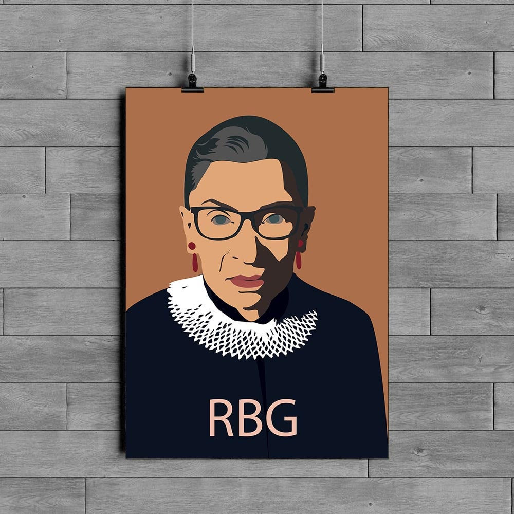 RBG poster print Ruth BADER GINSBURG Dissent collar Lawyer | Etsy