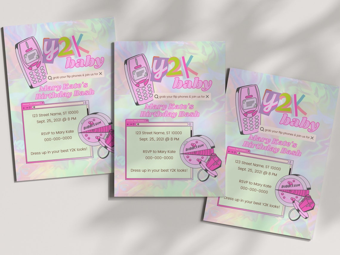 Y2K Birthday Party Invitation Template 2000s Birthday & - Etsy
